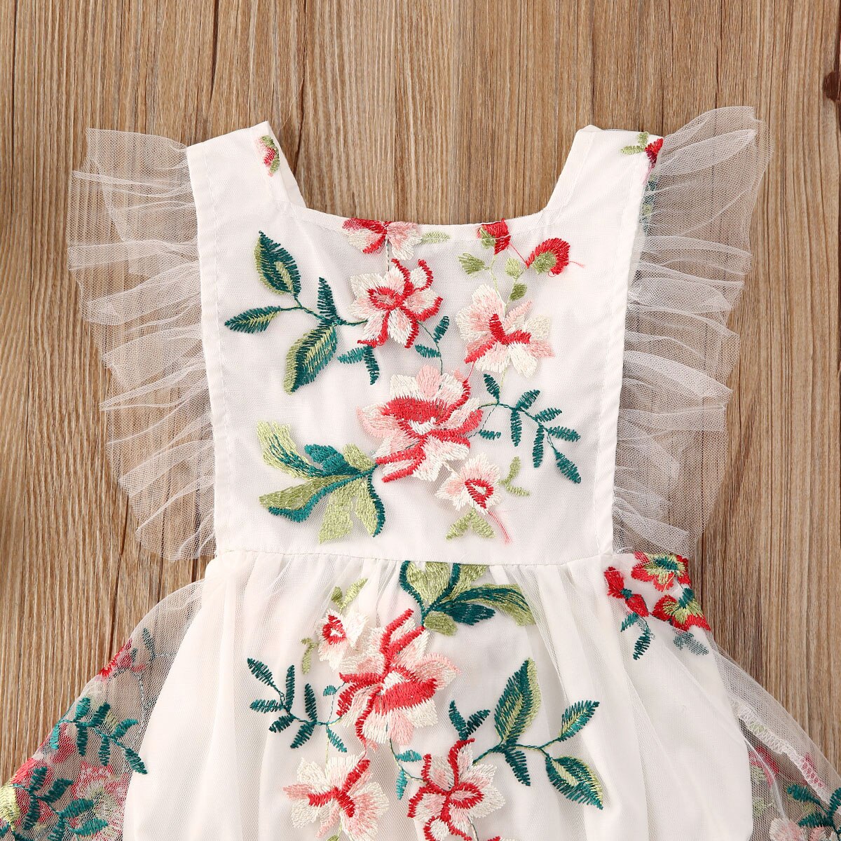 Lily Embroidered & Lace Sleevless Floral Rompers